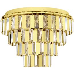 Eglo LED Deckenleuchte "ERSEKA Deckenlampe - Stahl - E14 - 7X40W - IP20", messing, 7, &Oslash; 48,5cm H: 53,5cm, 1 Stk., Leuchten, Wohzimmerlampe, Esszimmerlampe, Flur, Schlafzimmer, H53,5 x &Oslash;48,5 cm, LED Deckenleuchte