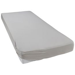 Spannbettlaken bellana "Melone in Gr. 70x140, 90x200, 140x200 oder 180x200 cm", silber (silberfarben), L:200cm, Mako-Jersey, Obermaterial: 100% Baumwolle, Bettlaken, Spannbettlaken, 100% Baumwolle, Matratzen bis 25cm H&ouml;he, Spannbetttuch