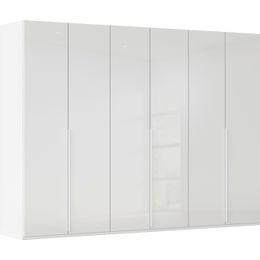 Drehtürenschrank Rauch "Kleiderschrank Schrank Garderobe Wäscheschrank BESTSELLER MONTCLAR", alpinweiß, glas kristallweiß, griffe weiß, B:301cm H:223cm T:60cm, Holzwerkstoff, Schränke, Drehtürenschrank, Front in Glas/Hochglanz/Dekor/Grauspiegel in 5 Breiten MADE IN GERMANY, Topseller