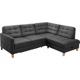 Ecksofa exxpo - SOFA FASHION "Elio, kompakt & bequem, zeitloses Design, Breite 228cm, L-Form", schwarz, B:228cm H:84cm T:174cm, Sofas, Ecksofa, wahlweise mit Bettfunktion und Bettkasten