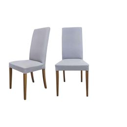Polsterstuhl Home Affaire "Java Polsterstuhl, K&uuml;chenstuhl, 4-Fu&szlig;stuhl", taupe, eiche look, B:47cm H:93cm T:57cm, Massivholz, Polyester, St&uuml;hle, Polsterstuhl, Bequem und stilvoll. Gepolstert. Hohe Lehne. Massivholz-Beine.