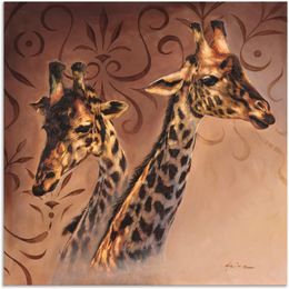 Wandbild Artland "Giraffen Portr&auml;t", braun (farbe bild(er): braun), B:100cm H:100cm, Bilder, f&uuml;r Innen- und Au&szlig;enbereich geeignet, Outdoorbild