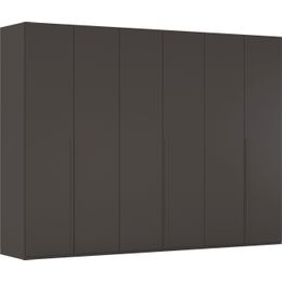 Dreht&uuml;renschrank Rauch "Kleiderschrank Schrank Garderobe W&auml;scheschrank BESTSELLER MONTCLAR", graphit, griffe graphit, B:301cm H:223cm T:60cm, Holzwerkstoff, Schr&auml;nke, Dreht&uuml;renschrank, Front in Glas/Hochglanz/Dekor/Grauspiegel in 5 Breiten MADE IN GERMANY, Topseller