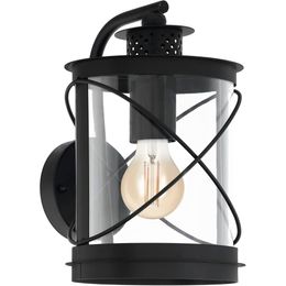 Eglo Wandleuchte "Hilburn Au&szlig;en-Wandlampe, Au&szlig;enleuchte, schwarz, E27, IP44, Lampe", schwarz, 1, H: 28cm, 1 Stk., Leuchten, Au&szlig;enleuchte, Wandleuchte aus Stahl und Kunststoff, E27, IP44, Wandleuchte