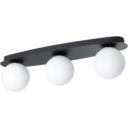 Eglo Deckenleuchte "CASTROVIDO Wand- / Deckenlampe - Stahl - G9 - 3X4,2W - IP44", schwarz, 3, H: 16cm, 1 Stk., Leuchten, Wohzimmerlampe, Esszimmerlampe, Flur, Schlafzimmer, L58 x B13 x H16 cm, Deckenleuchte