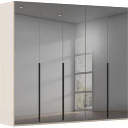 Dreht&uuml;renschrank Rauch "Kleiderschrank Schrank Garderobe W&auml;scheschrank BESTSELLER MONTCLAR", beige (champagner), grauspiegel, griffe schwarz, B:251cm H:223cm T:60cm, Holzwerkstoff, Schr&auml;nke, Dreht&uuml;renschrank, Front in Glas/Hochglanz/Dekor/Grauspiegel in 5 Breiten MADE IN GERMANY, Topseller