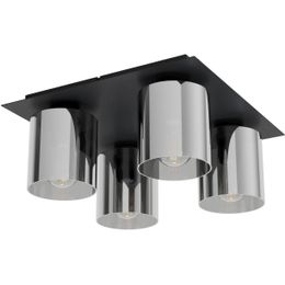 Eglo LED Deckenleuchte "GOROSIBA 1 Deckenlampe - Stahl - E27 - 4X40W - IP20", schwarz, 4, H: 17cm, 1 Stk., Leuchten, Wohzimmerlampe, Esszimmerlampe, Flur, Schlafzimmer, L38 x B38 x H17 cm, LED Deckenleuchte