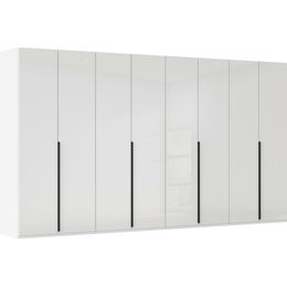 Drehtürenschrank Rauch "Kleiderschrank Schrank Garderobe Wäscheschrank BESTSELLER MONTCLAR", alpinweiß, glas kristallweiß, griffe schwarz, B:400cm H:223cm T:60cm, Holzwerkstoff, Schränke, Drehtürenschrank, Front in Glas/Hochglanz/Dekor/Grauspiegel in 5 Breiten MADE IN GERMANY, Topseller