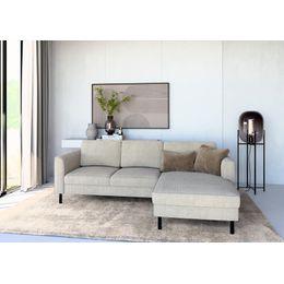 Ecksofa Home Affaire, B:232cm H:83cm T:161cmcannoli cream, 88% Polyester, 12% Nylon, Wohnzimmer, Sofas, "Booster II, whlw. mit Schlaffunktion &