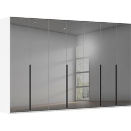 Dreht&uuml;renschrank Rauch "Kleiderschrank Schrank Garderobe W&auml;scheschrank BESTSELLER MONTCLAR", alpinwei&szlig;, grauspiegel, griffe schwarz, B:350cm H:223cm T:60cm, Holzwerkstoff, Schr&auml;nke, Dreht&uuml;renschrank, Front in Glas/Hochglanz/Dekor/Grauspiegel in 5 Breiten MADE IN GERMANY, Topseller