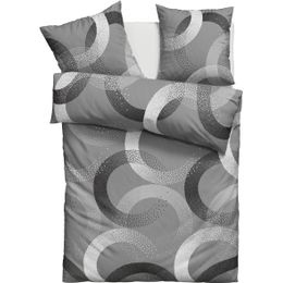 Bettw&auml;sche OTTO HOME "Balisa", grau, B/L: 135cm x 200cm, 1 Stk., 1 Stk., Linon, B/L: 80cm x 80cm, 2, Linon, Obermaterial: 100% Baumwolle, Bettw&auml;sche, Bettw&auml;sche, ab Gr&ouml;&szlig;e 135x200 cm, aus 100% Baumwolle, Bettw&auml;sche mit Kreisen