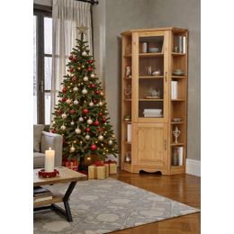 Eckvitrine Home Affaire "Trinidad", beige (natur ge&ouml;lt), Schr&auml;nke, H&ouml;he 188 cm, FSC zertifiziertes Massivholz