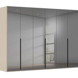 Drehtürenschrank Rauch "Kleiderschrank Schrank Garderobe Wäscheschrank BESTSELLER MONTCLAR", fango, grauspiegel, griffe schwarz, B:301cm H:223cm T:60cm, Holzwerkstoff, Schränke, Drehtürenschrank, Front in Glas/Hochglanz/Dekor/Grauspiegel in 5 Breiten MADE IN GERMANY, Topseller
