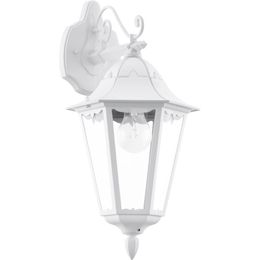Eglo Wandleuchte "Navedo Au&szlig;en-Wandlampe, Wandlampe aus Aluguss und Glas, E27, IP44", wei&szlig;, 1, H: 47,5cm, 1 Stk., Leuchten, Wand-/Deckenleuchte - L20 x H47,5 x AL28,5 cm - wei&szlig; - 1X60W exkl., Wandleuchte