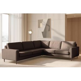 Ecksofa Home Affaire, B:290cm H:89cm T:250cmbraun, 100% Polyester, Wohnzimmer, Sofas, "Pinto Skandi, 290 cm, Chenille, Struktur, Ottomane links /