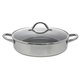 Servierpfanne ELO PREMIUM "Relief Evolution Servierpfanne", edelstahl, B:35cm H:9cm L:37cm &Oslash;:28cm, Pfannen, durchgehender Aluminium-Kern, au&szlig;en magnetischer Edelstahl