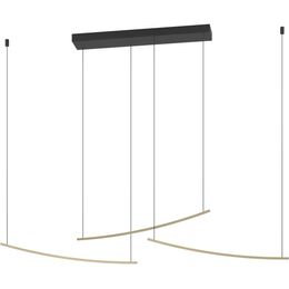 Eglo Hängeleuchte "VILLEGGI Pendellampe - Alu, Stahl - LED - 22W - IP20", messing, matt, 1, H: 120cm, 1 Stk., Leuchten, Hängelampe, Deckenlampe, Wohnzimmer, Esszimmer, L122 x B10 x H120 cm, Hängeleuchte