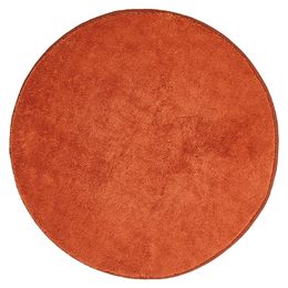 Teppich ANDIAMO "Arezzo", terra, H:16mm Ø:67cm, Polyester, Teppiche, Teppich, Uni Farben, weicher Flor, waschbar, ideal im Wohnzimmer & Schlafzimmer