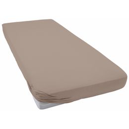 Spannbettlaken Cinderella "Cinderella Jersey, f&uuml;r Matratzen bis 25 cm H&ouml;he", grau (taupe), B:140cm L:200cm, Jersey, Obermaterial: 100% Baumwolle, Bettlaken, Spannbettlaken, f&uuml;r Matratzen bis 25 cm H&ouml;he