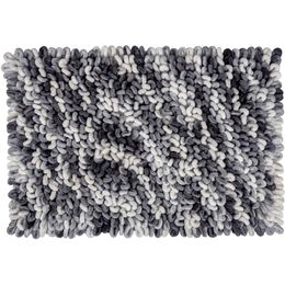 Badematte Wenko "Lerici", grau meliert, H:60mm, Materialmix, Badematten, Badematte, fusselfreier Badteppich, 3D-Struktur, hohe Feuchtigkeitsaufnahme