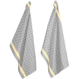 Geschirrtuch Pad "PIT RELOADED", grau, B:50cm H:1cm L:70cm T:50cm, 100% Baumwolle, Geschirrt&uuml;cher, Geschirrtuch, 100% Baumwolle, 50x70 cm, Karo Design