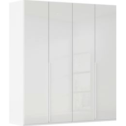 Drehtürenschrank Rauch "Kleiderschrank Schrank Garderobe Wäscheschrank BESTSELLER MONTCLAR", alpinweiß, glas kristallweiß, griffe weiß, B:201cm H:223cm T:60cm, Holzwerkstoff, Schränke, Drehtürenschrank, Front in Glas/Hochglanz/Dekor/Grauspiegel in 5 Breiten MADE IN GERMANY, Topseller