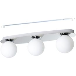 Eglo LED Deckenleuchte "CASTROVIDO Wand- / Deckenlampe - Stahl - G9 - 3X4,2W - IP44", chrom, 3, H: 16cm, 1 Stk., Leuchten, Wohzimmerlampe, Esszimmerlampe, Flur, Schlafzimmer, L58 x B13 x H16 cm, LED Deckenleuchte