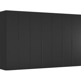 Dreht&uuml;renschrank Rauch "Kleiderschrank Schrank Garderobe W&auml;scheschrank BESTSELLER MONTCLAR", schwarz, griffe graphit, B:350cm H:223cm T:60cm, Holzwerkstoff, Schr&auml;nke, Dreht&uuml;renschrank, Front in Glas/Hochglanz/Dekor/Grauspiegel in 5 Breiten MADE IN GERMANY, Topseller