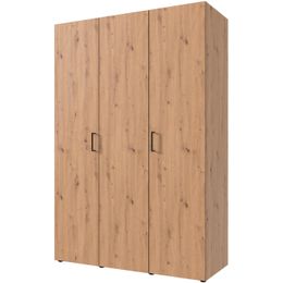 Kleiderschrank wimex "Mugano,in 3 Breiten, 2 Tiefen, viele Farben, Made in Germany", schwarz (artisan, eiche nachbildung, griffe schwarz), Schränke, Artisan-Eiche Nachbildung, B/H/T: 120cm x 185cm x 54cm, Ohne Spiegel, Basic, Holzwerkstoff, Kleiderschrank, mit kurzen Griffen aus Metall, B:120cm H:185cm T:54cm