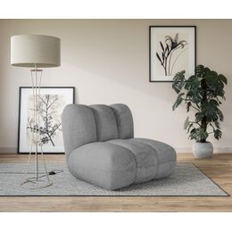 Sessel "Priya Loungesessel, moderne Steppung, auch in Boucl&eacute;", grau (hellgrau), B:102,5cm H:83cm T:106,5cm, 100% Polyester, LeGer Home by Lena Gercke, Sessel, Sessel, perfektes Einzelst&uuml;ck, gem&uuml;tlich und modern, B/T/H: 102,5/106,5/83 cm