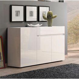 Sideboard Inosign "MISTER, Kommode, Lowboard, Schrank, Breite 135 cm, Made in Italy", weiß, B:135cm H:80cm T:38cm, Sideboards, Sideboard, Korpus und Fronten komplett Hochglanz lackiert B/H 135x80cm, Topseller