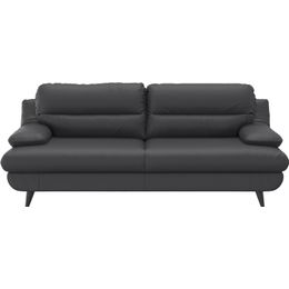 3-Sitzer COTTA, B:218cm T:95cmschwarz, GEDECKTES RINDSLEDER, Sofas, Zeitloses Design