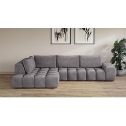 Ecksofa OTTO HOME "AZITA L-Form, XXL 352 cm Designsofa in Bubble-Opitk", grau (dunkelgrau), B:352cm H:72cm T:210cm, 100% Polyester, Sofas, Ecksofa, lose R&uuml;ckenkissen, traumhafte Steppung, Topseller