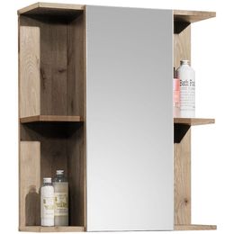 Spiegelschrank BASIC BY BALCULINA "Vista BxHxT 60x71x20 cm", schwarz matt, viking oak, B:60cm H:70cm T:20cm, Schr&auml;nke, Spiegelschrank, Breite 60cm, Made in Europa