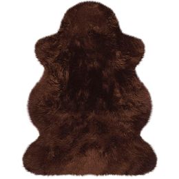 Fellteppich Heitmann Felle "Lammfell farbig - Premium Qualit&auml;t" Gr. 41, braun (dunkelbraun), B:68cm H:70mm L:100cm, Lammfell, Teppiche, Fellteppich, echtes Austral. Lammfell, besonders dicht & weich, verschiedene Gr&ouml;&szlig;en