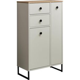 Midischrank, B:60cm H:106cm T:32cmkaschmir, evoke eiche, BASIC BY BALCULINA, Holzwerkstoff, Badezimmer, Schr&auml;nke, "Linea", Breite 38cm, U-Profil