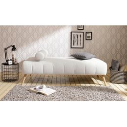Daybett OTTO HOME "Lucy", beige (creme), Struktur fein, kein H&auml;rtegrad, Daybetten, mit losem Rollenkissen