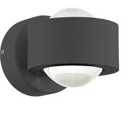 Eglo Wandleuchte "Ono 2 Wandlampe, Aluminium und Kunststoff, Wohnzimmerlampe, Lampe", 2, H: 8cm, 1 Stk.grau, Leuchten, Wand-/Deckenleuchte - L9 x H8