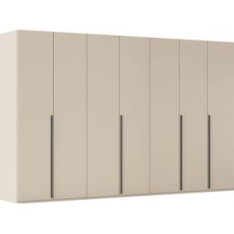 Drehtürenschrank Rauch "Kleiderschrank Schrank Garderobe Wäscheschrank BESTSELLER MONTCLAR", beige (champagner), griffe graphit, B:350cm H:223cm T:60cm, Holzwerkstoff, Schränke, Drehtürenschrank, Front in Glas/Hochglanz/Dekor/Grauspiegel in 5 Breiten MADE IN GERMANY, Topseller