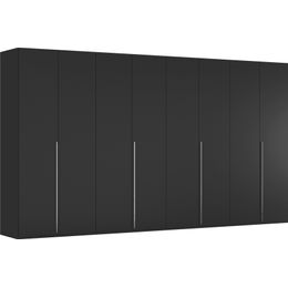 Drehtürenschrank Rauch "Kleiderschrank Schrank Garderobe Wäscheschrank BESTSELLER MONTCLAR", schwarz, griffe chrom, B:400cm H:223cm T:60cm, Holzwerkstoff, Schränke, Drehtürenschrank, Front in Glas/Hochglanz/Dekor/Grauspiegel in 5 Breiten MADE IN GERMANY, Topseller
