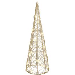LED-Dekofigur I.GE.A. "LED-Pyramide", gold, B:10cm H:30cm, Draht, Dekofiguren, Dekofigur Weihnachtspyramide Weihnachtsdeko Weihnachtsbaum Christbaum
