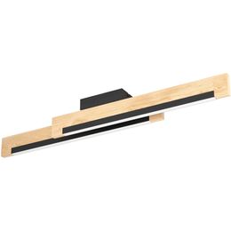 Eglo Deckenleuchte "Camacho LED Deckenlampe, K&uuml;chenlampe, Flurlampe, FSC zerifiziert", schwarz, 2, H: 11,5cm, 1 Stk., Leuchten, Wand-/Deckenleuchte - L94 x B8 x H11,5 cm - schwarz, braun, Deckenleuchte