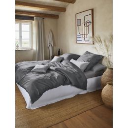 Bettw&auml;sche Irisette "Premium Satin Bettw&auml;sche Paris", grafit, B/L: 140cm x 200cm, 1 Stk., 1 Stk., Mako-Satin, B/L: 90cm x 70cm, 2 tlg., Mako-Satin, Obermaterial: 100% Baumwolle, Bettw&auml;sche, Bettw&auml;sche, hochwertige Uni Premium Bettw&auml;sche mit Rei&szlig;verschluss, 100% Baumwolle