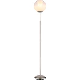 Globo LIGHTING Stehlampe "BARRY", nickel matt, &Oslash; 25cm H: 154,5cm, 1 Stk., Leuchten, Stehlampe Glaskugel opal klar verlaufend Glaskristallleuchte, Stehlampe