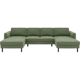 Wohnlandschaft Home Affaire, B:305cm H:83cm T:161cmmayfly, 88% Polyester, 12% Nylon, Sofas, "Booster II, whlw. mit Schlaffunktion & Bettkasten, Fu&szlig;