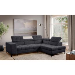 Ecksofa, B:276cm H:75cm T:203cmanthrazit, exxpo - SOFA FASHION, 90% PES, 10% NY, Wohnzimmer, Sofas, "Bocco, hochwertige Verarbeitung, toller