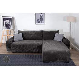 Ecksofa Collection AB, B:237cm H:41cm T:169cmanthrazit, 100%Polyester, Wohnzimmer, Sofas, "Pia, L-Form, Breite 237 cm, mit Schlaffunktion", inkl.