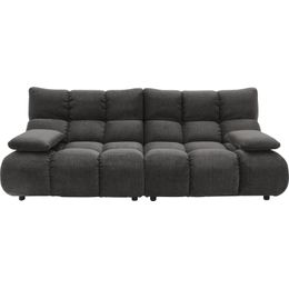 3-Sitzer Home Affaire "Cozy Bubble, mit klappbaren Armlehnen, Breite 220cm", anthrazit, B:220cm H:85cm T:108cm, Sofas, mit eleganter Steppung, Rundumbezug & weicher Polsterung