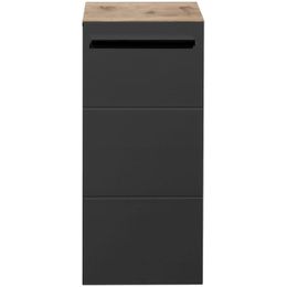 Midischrank BASIC BY BALCULINA "Vista BxHxT 34x72x31 cm", schwarz matt, viking oak, B:34cm H:72cm T:31cm, Schr&auml;nke, Midischrank, Breite 34cm, Kunststoffgriffe, Made in Europa