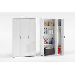 Mehrzweckschrank Inosign "Stauraumschrank, Breite 107 cm, H&ouml;he 178 cm", wei&szlig; hochglanz, B:107cm H:178cm T:36cm, FSC-zertifizierter Holzwerkstoff, Schr&auml;nke, Mehrzweckschrank, 3 T&uuml;ren,1 kleiner und 3 gro&szlig;e Einlegeb&ouml;den- Schrank hochglanz lackiert